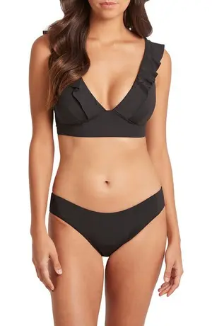 SEA LEVEL Frill Bikini Top - Black