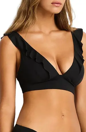 SEA LEVEL Frill Bikini Top