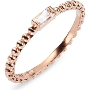 Anzie Dew Drop Topaz Baguette Stacking Ring - Rose Gold