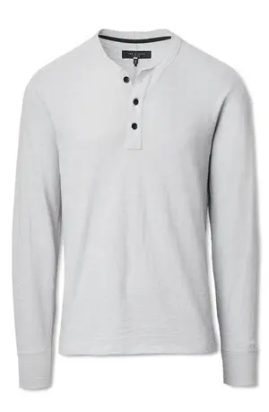Rag & Bone Classic Slim Fit Henley - Heather Grey