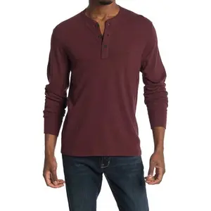Rag & Bone RAG & BONE Slim Fit Henley Maroon
