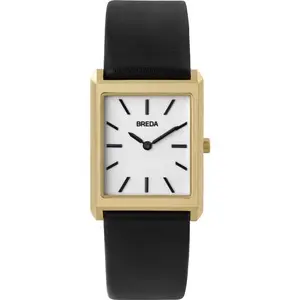 BREDA Virgil Leather Strap Watch - Gold/black/ivory