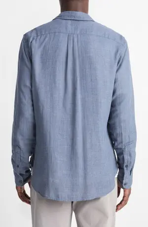 Vince Regular Fit Double Face Button-up Shirt - Chambray