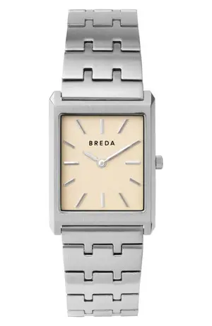BREDA Rectangular Link Bracelet Watch - Silver