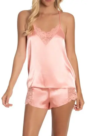 IN BLOOM BY JONQUIL Grace Short Satin Pajamas - Soft Coral