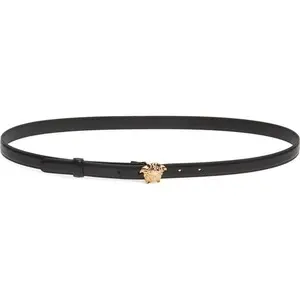 VERSACE Versace Medusa Leather Skinny Belt