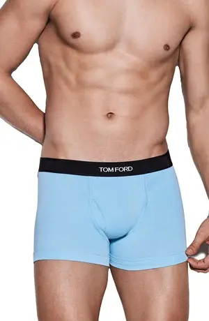 TOM FORD Cotton Stretch Jersey Boxer Briefs Aqua