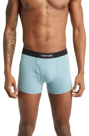 TOM FORD Cotton Stretch Jersey Boxer Briefs Celeste