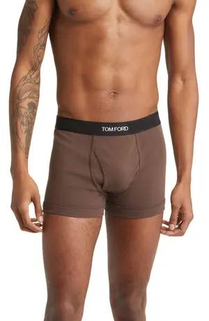 TOM FORD Cotton Stretch Jersey Boxer Briefs Dark Brown