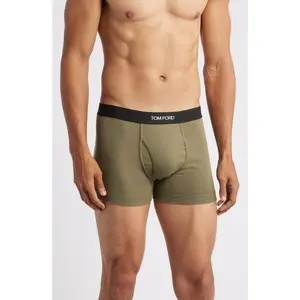 TOM FORD Cotton Stretch Jersey Boxer Briefs Dark Sage