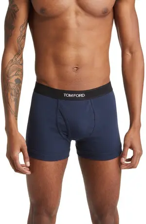 TOM FORD Cotton Stretch Jersey Boxer Briefs Navy