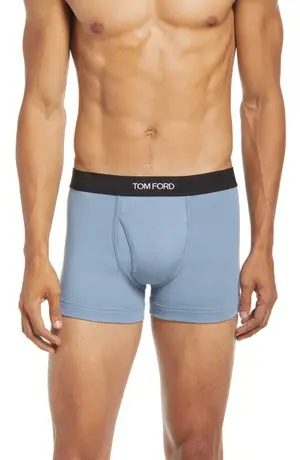TOM FORD Cotton Stretch Jersey Boxer Briefs Steel Blue