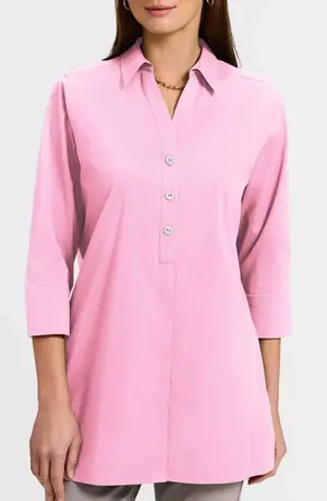 Foxcroft Pamela Stretch Tunic - Bubblegum Pink