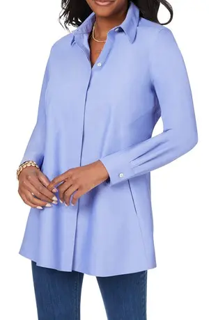 Foxcroft Foxcroft Cici Non-Iron Tunic Blouse Iris Bloom