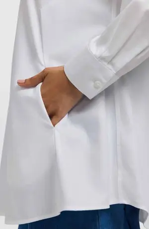 Foxcroft Cici Non-iron Tunic Blouse - White