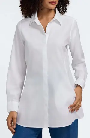 Foxcroft Cici Non-iron Tunic Blouse - White