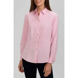 Foxcroft Dianna Non-iron Cotton Shirt - Chambray Pink