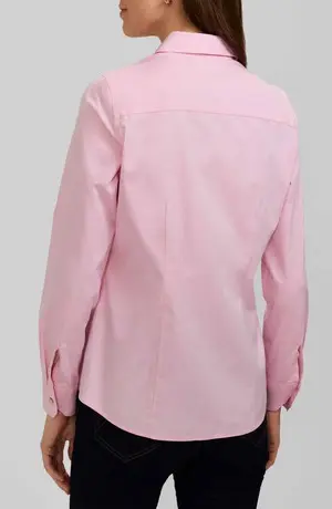 Foxcroft Dianna Non-iron Cotton Shirt - Chambray Pink