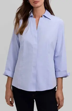 Foxcroft Taylor Fitted Non-iron Shirt - Blue Wave