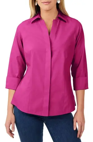 Foxcroft Taylor Fitted Non-iron Shirt - Fuchsia