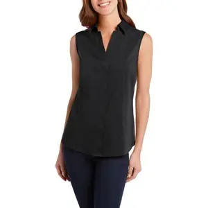 Foxcroft Taylor Non-iron Sleeveless Shirt - Black