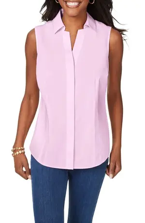 Foxcroft Foxcroft Taylor Non-iron Sleeveless Shirt Pink Whisper