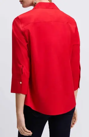 Foxcroft Mary Button-up Blouse - Simply Red