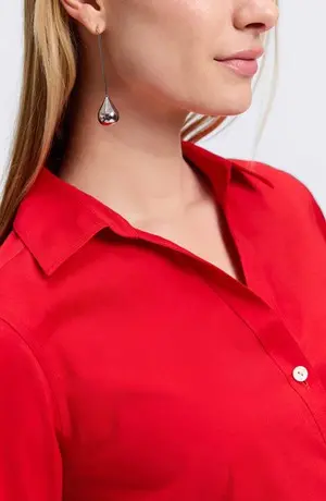 Foxcroft Mary Button-up Blouse - Simply Red