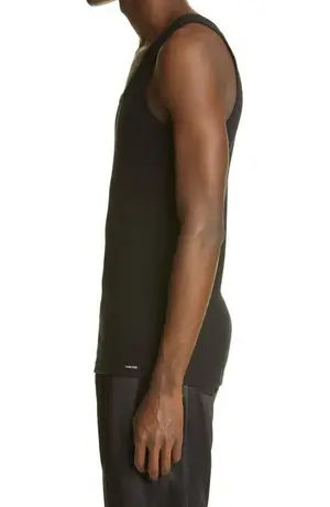TOM FORD Ribbed Cotton-modal Tank Top - Black