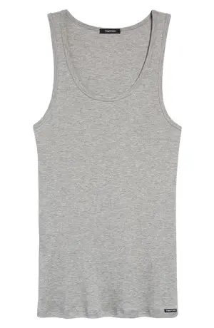 TOM FORD TOM FORD Ribbed Cotton-Modal Tank Top Grey
