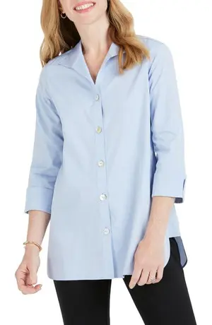Foxcroft Pandora Non-iron Cotton Shirt - Blue Wave