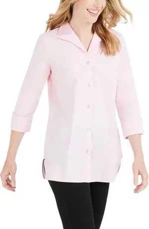 Foxcroft Pandora Non-iron Cotton Shirt - Chambray Pink