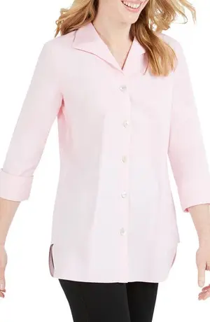 Foxcroft Pandora Non-iron Cotton Shirt - Chambray Pink
