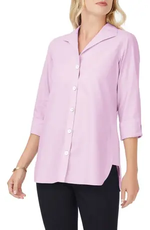 Foxcroft Foxcroft Pandora Non-Iron Cotton Shirt Lilac Bloom