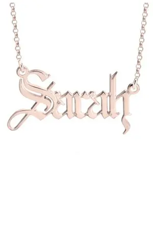 MELANIE MARIE MELANIE MARIE Personalized Nameplate Pendant Necklace Rose Gold Plated