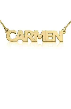 MELANIE MARIE Personalized Nameplate Pendant Necklace - Gold Plated