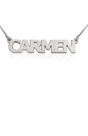 MELANIE MARIE Personalized Nameplate Pendant Necklace - Sterling Silver