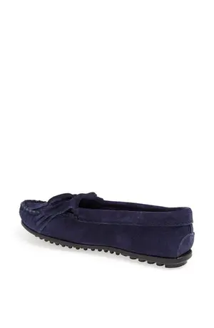 Minnetonka Kilty Suede Driving Shoe - Navy