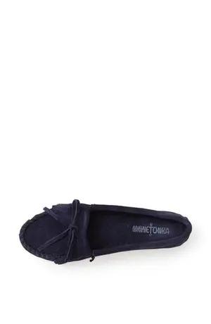Minnetonka Kilty Suede Driving Shoe - Navy