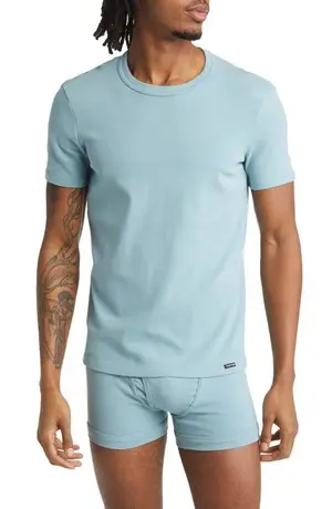 TOM FORD Cotton Jersey Crewneck T-shirt Celeste