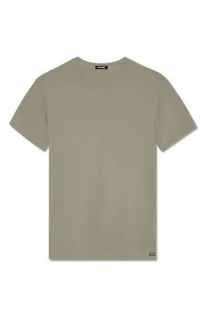 TOM FORD Cotton Jersey Crewneck T-shirt Concrete
