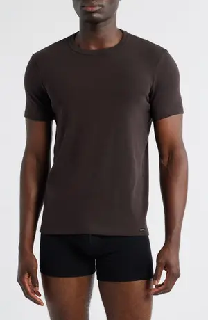 TOM FORD Cotton Jersey Crewneck T-shirt - Dark Chocolate