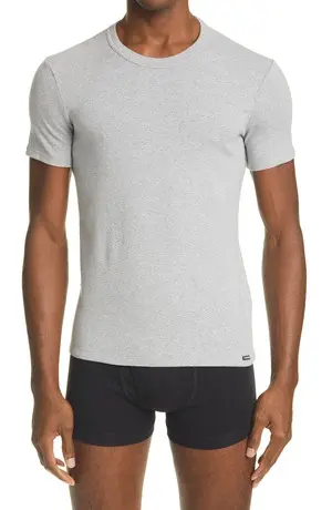 TOM FORD Cotton Jersey Crewneck T-shirt Grey