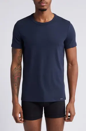 TOM FORD Cotton Jersey Crewneck T-shirt Navy