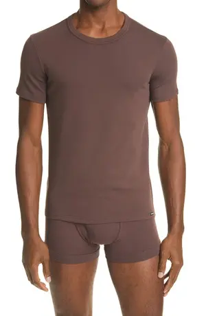 TOM FORD Cotton Jersey Crewneck T-shirt Nude