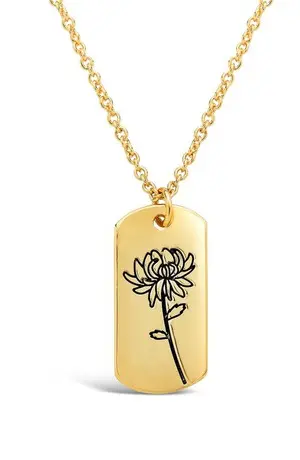 Sterling Forever Sterling Forever Birth Flower Pendant Necklace Gold/november