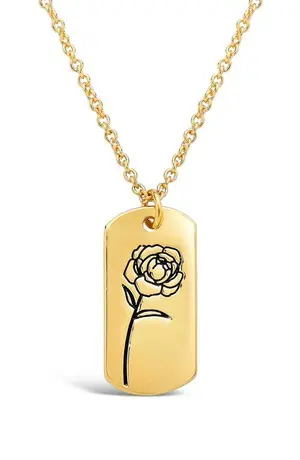 Sterling Forever Birth Flower Pendant Necklace - Gold/september