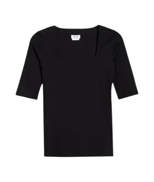 Akris Square Neck Jersey T-shirt - Black