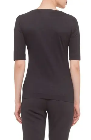 Akris Square Neck Jersey Tee - Blackdnu