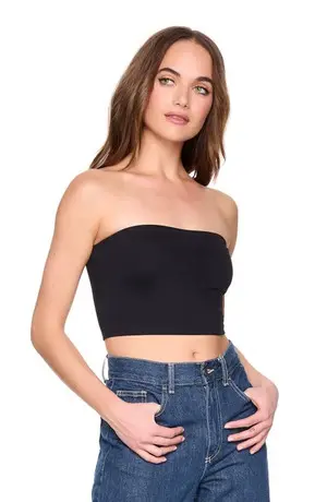 Susana Monaco Core Crop Tube Top - Black